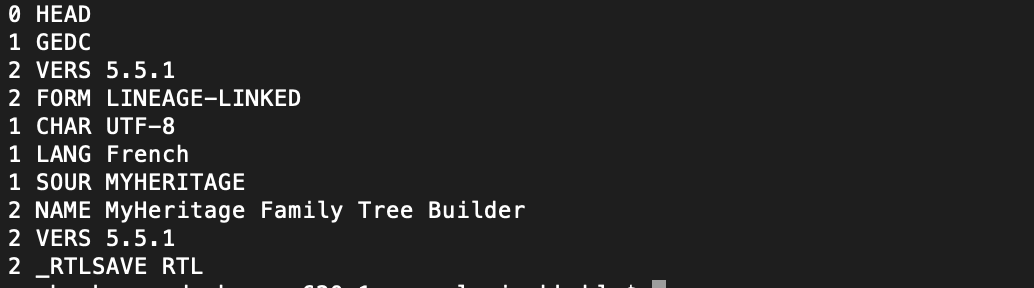 Python, GEDCOM et MyHeritage